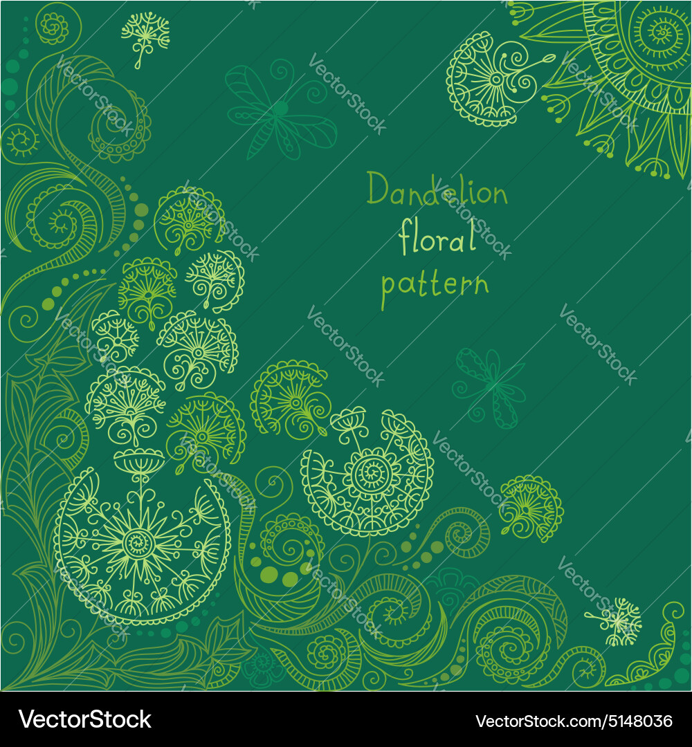 Floral Dandelion Pattern Royalty Free Vector Image
