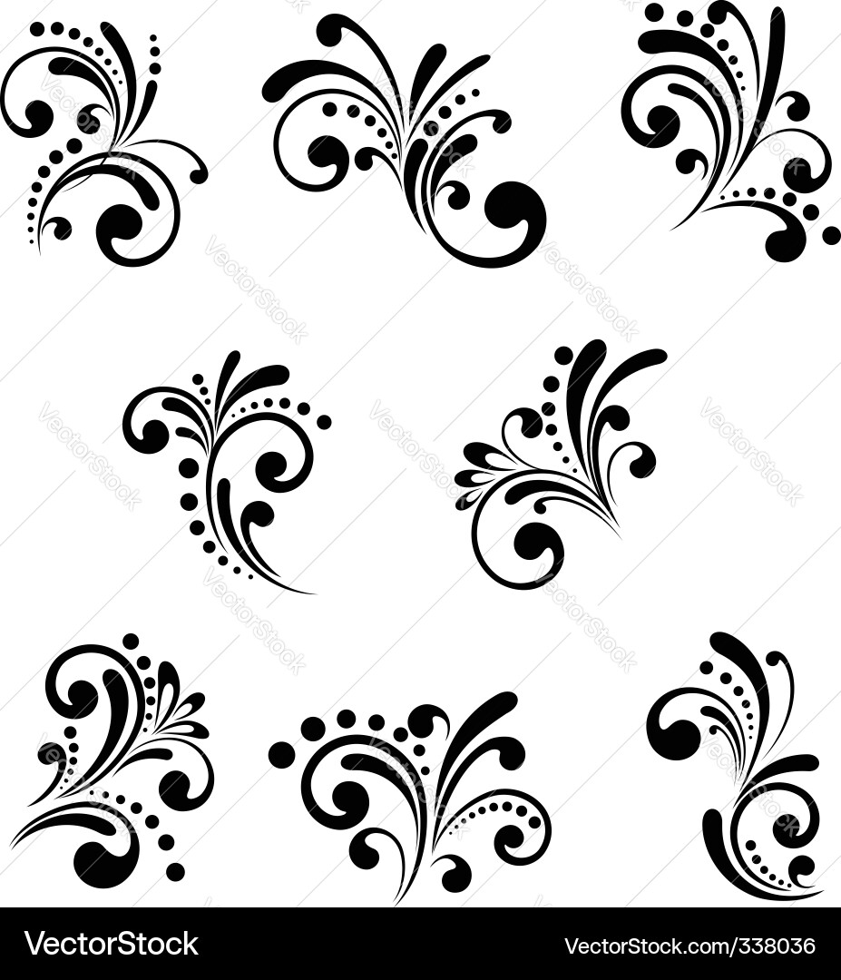Floral elements Royalty Free Vector Image - VectorStock