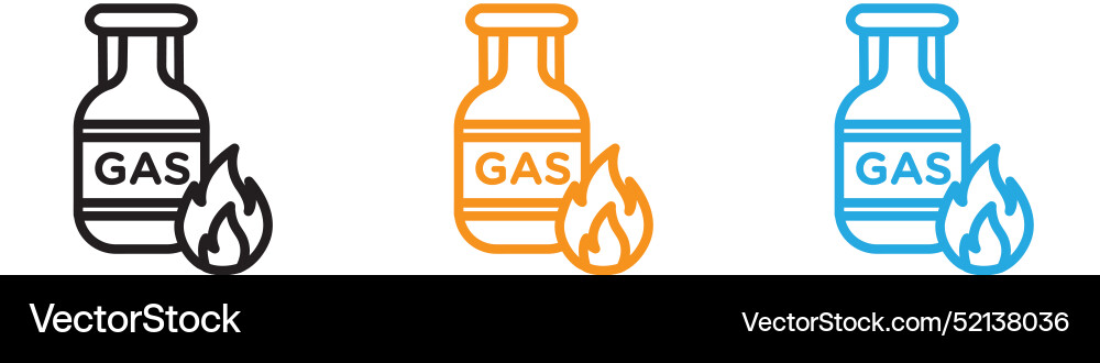 Gas tank logo set collection for web app ui Vector Image