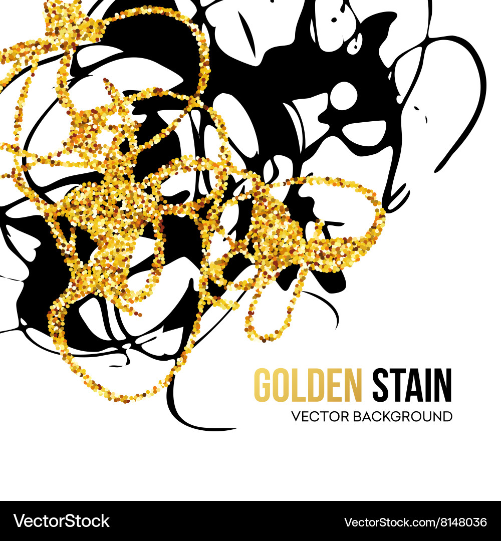 Golden hand-drawn design elements Royalty Free Vector Image