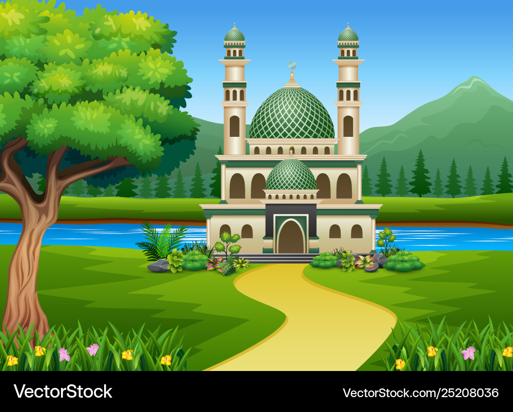 Islamic mosque building in beautiful nature – Royalty-Free Vector ...