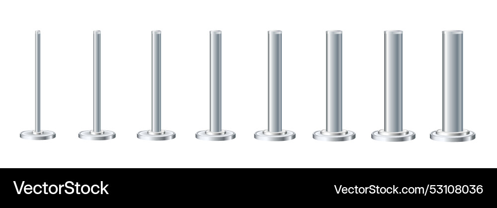 Metal poles with different diameters Royalty Free Vector
