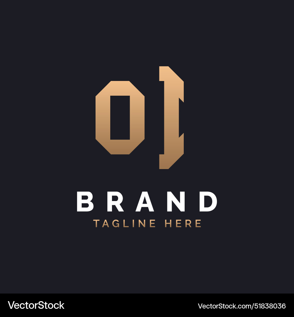 Oi logo design modern minimal elegant and luxury Vector Image