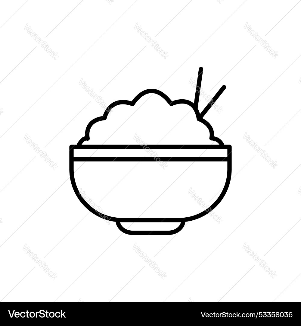 Rice bowl icon set chinese cooked Royalty Free Vector Image