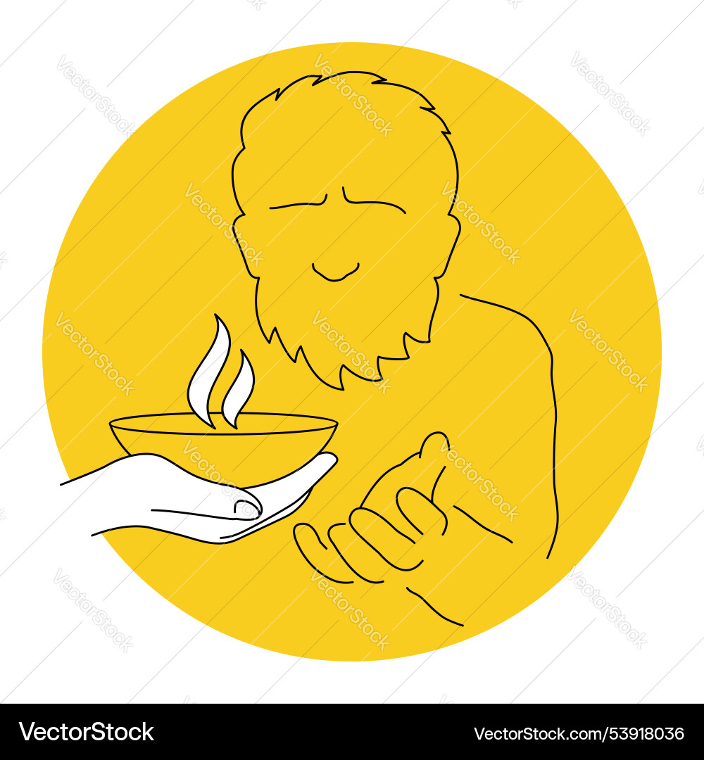 Zero hunger - voluntary help for starving people Vector Image