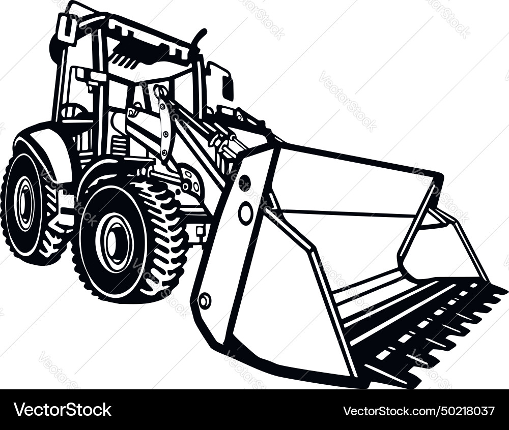 Backhoe loader - isolated on white background Vector Image