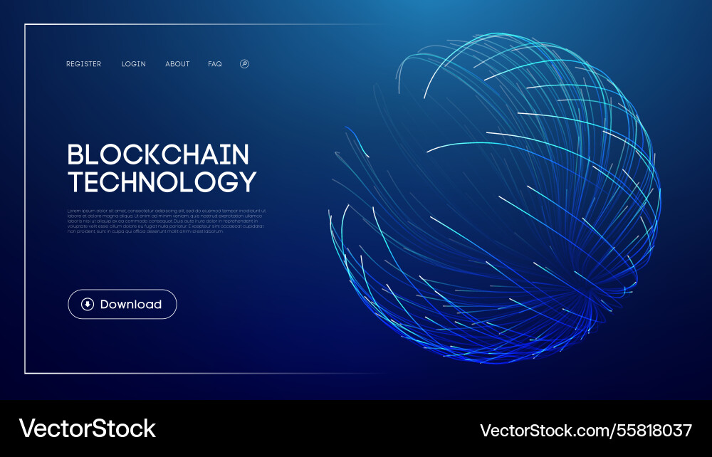 Blockchain technology concept with abstract Vector Image