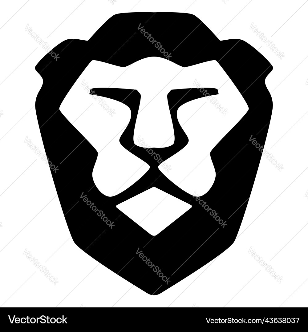 Brave browser logo symbol black silhouette Vector Image