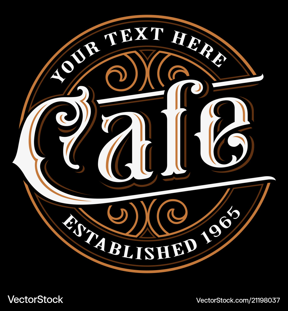 Cafe vintage lettering design Royalty Free Vector Image