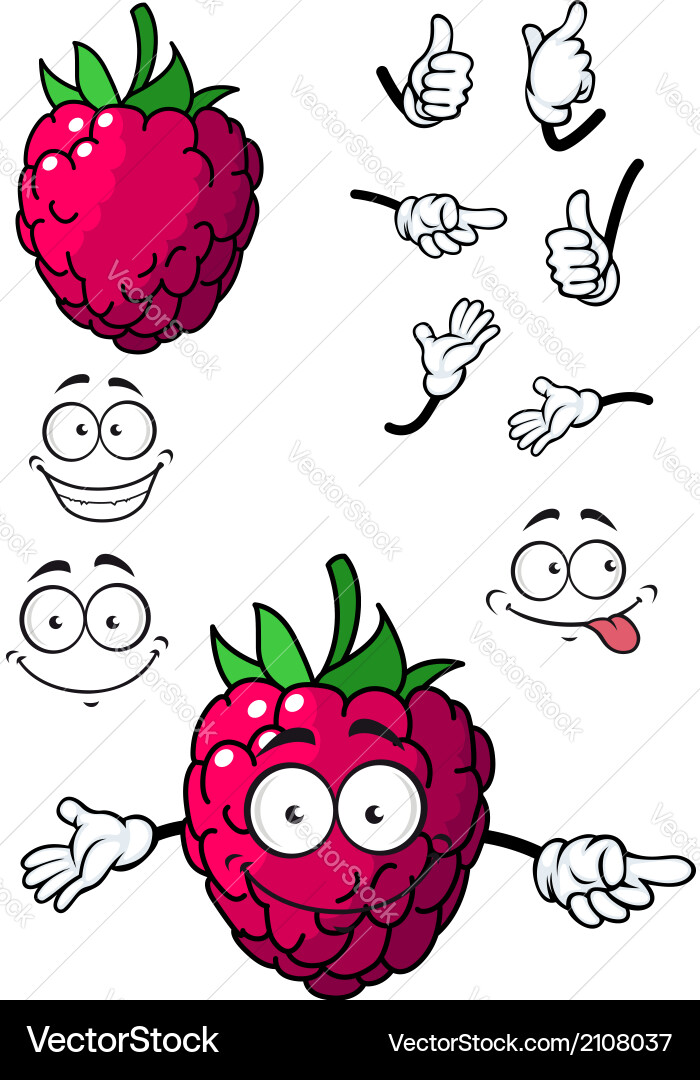 Cute Cartoon Raspberry Royalty Free Vector Image