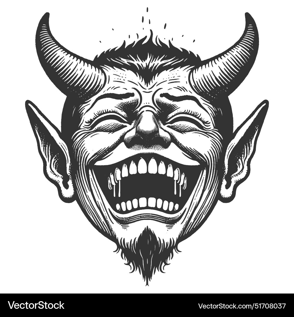 Devilish figure laughing Royalty Free Vector Image