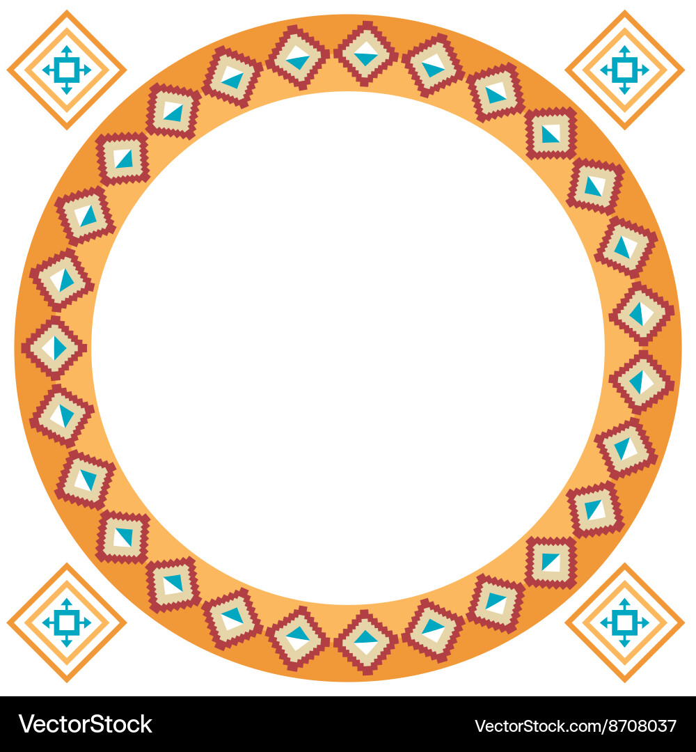 Ethnic classic border rounder designs Royalty Free Vector