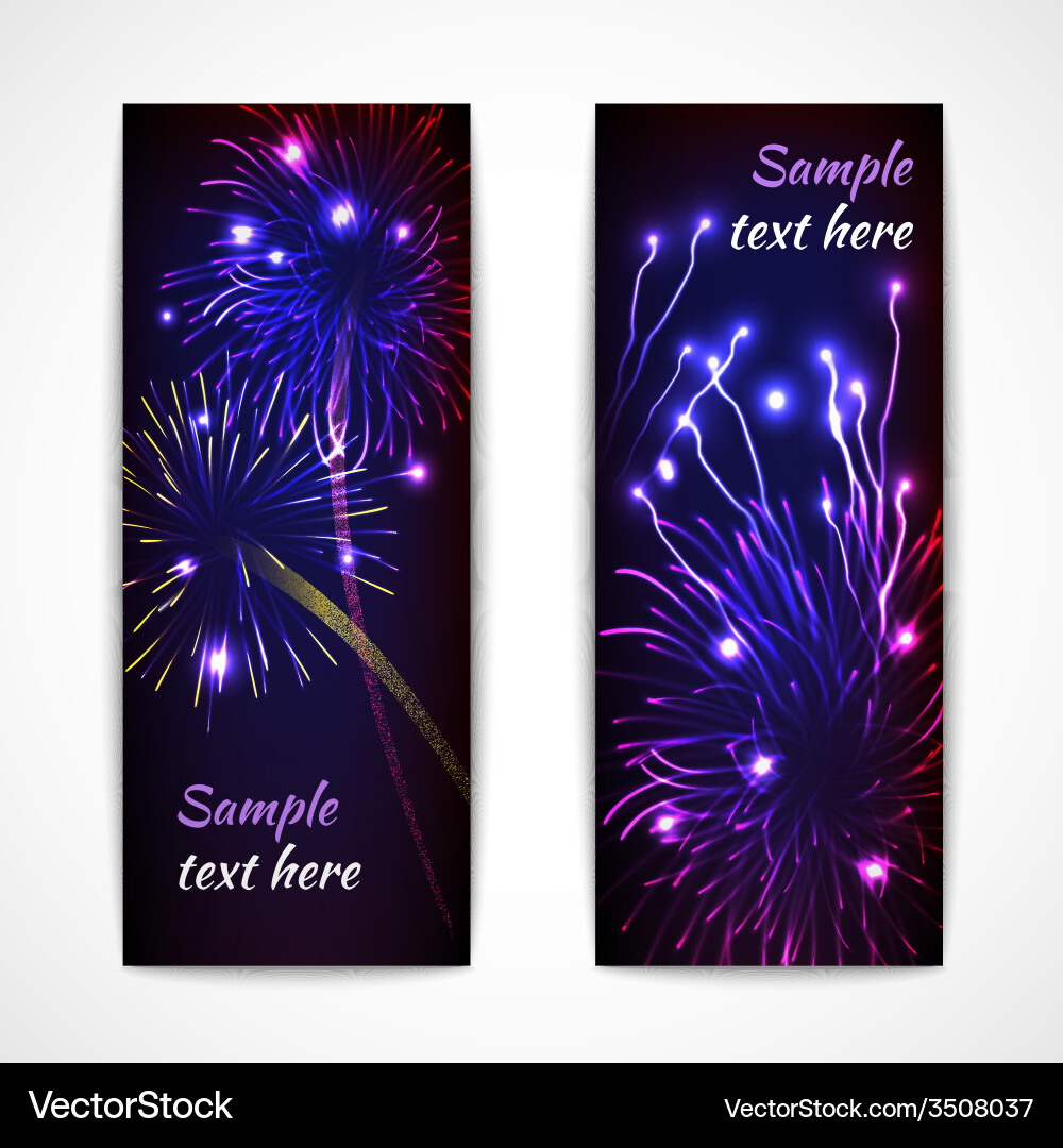 Fireworks banner vertical Royalty Free Vector Image