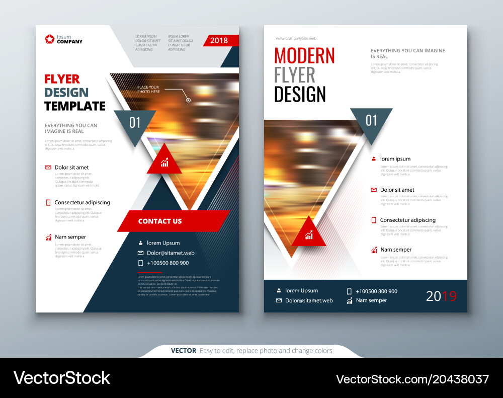 Flyer template layout design business Royalty Free Vector