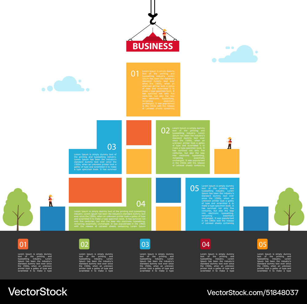 Infographic building business concept Royalty Free Vector