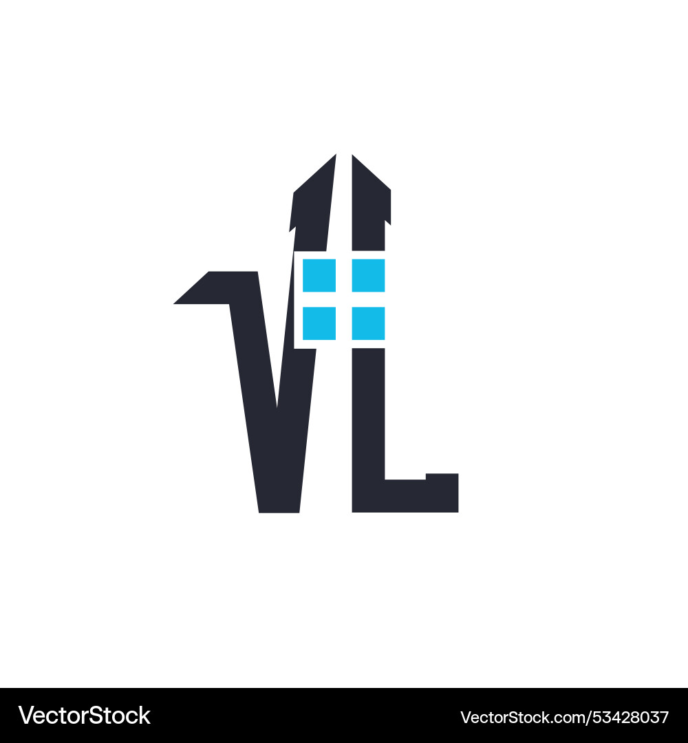 Initials vl house logo design creative letter Vector Image