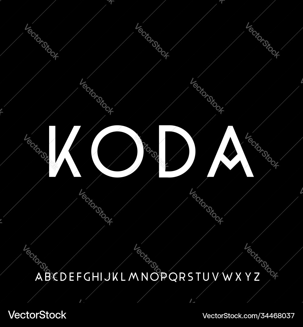 Koda elegant font Royalty Free Vector Image - VectorStock