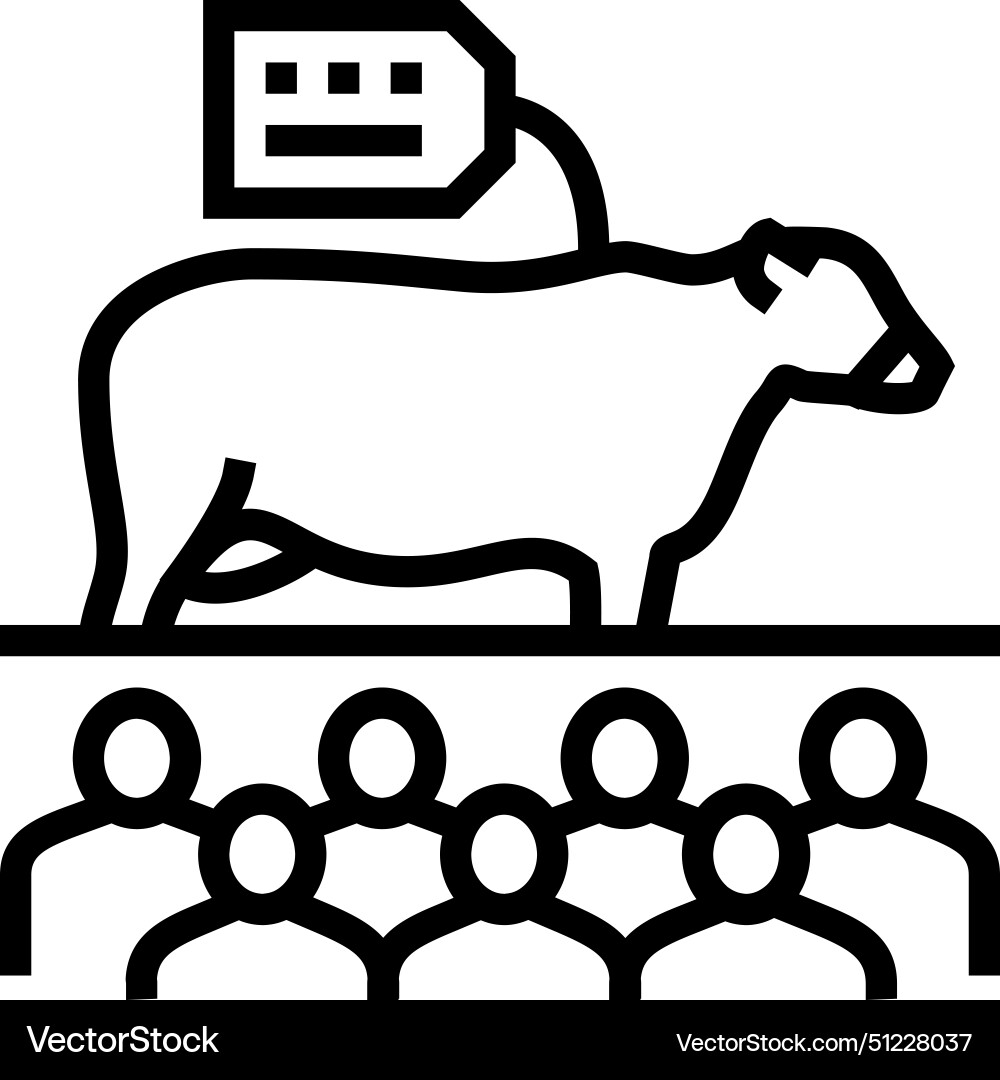 Livestock auction line icon Royalty Free Vector Image