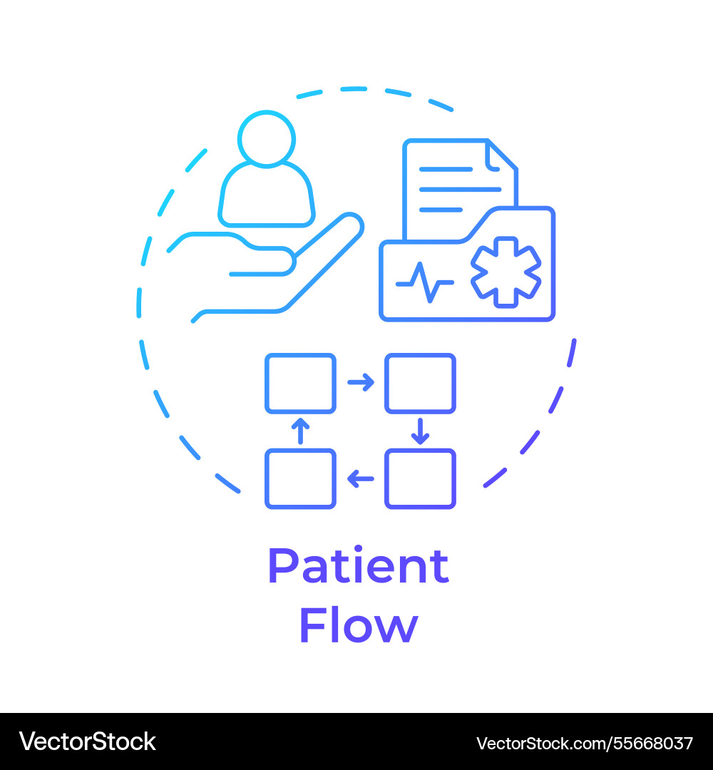 Patient flow blue gradient concept icon Royalty Free Vector