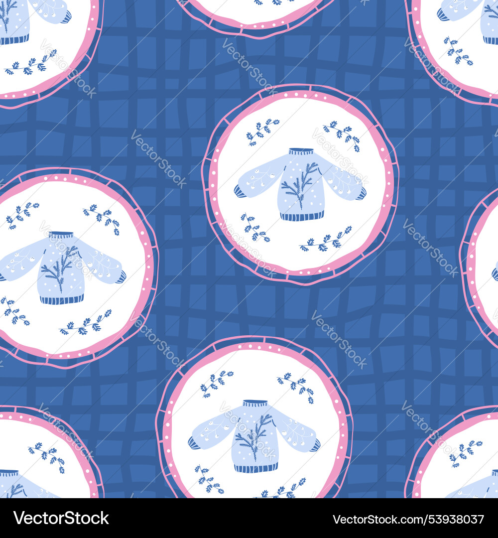 Sweater seamless pattern winter cozy clothing Vector Image