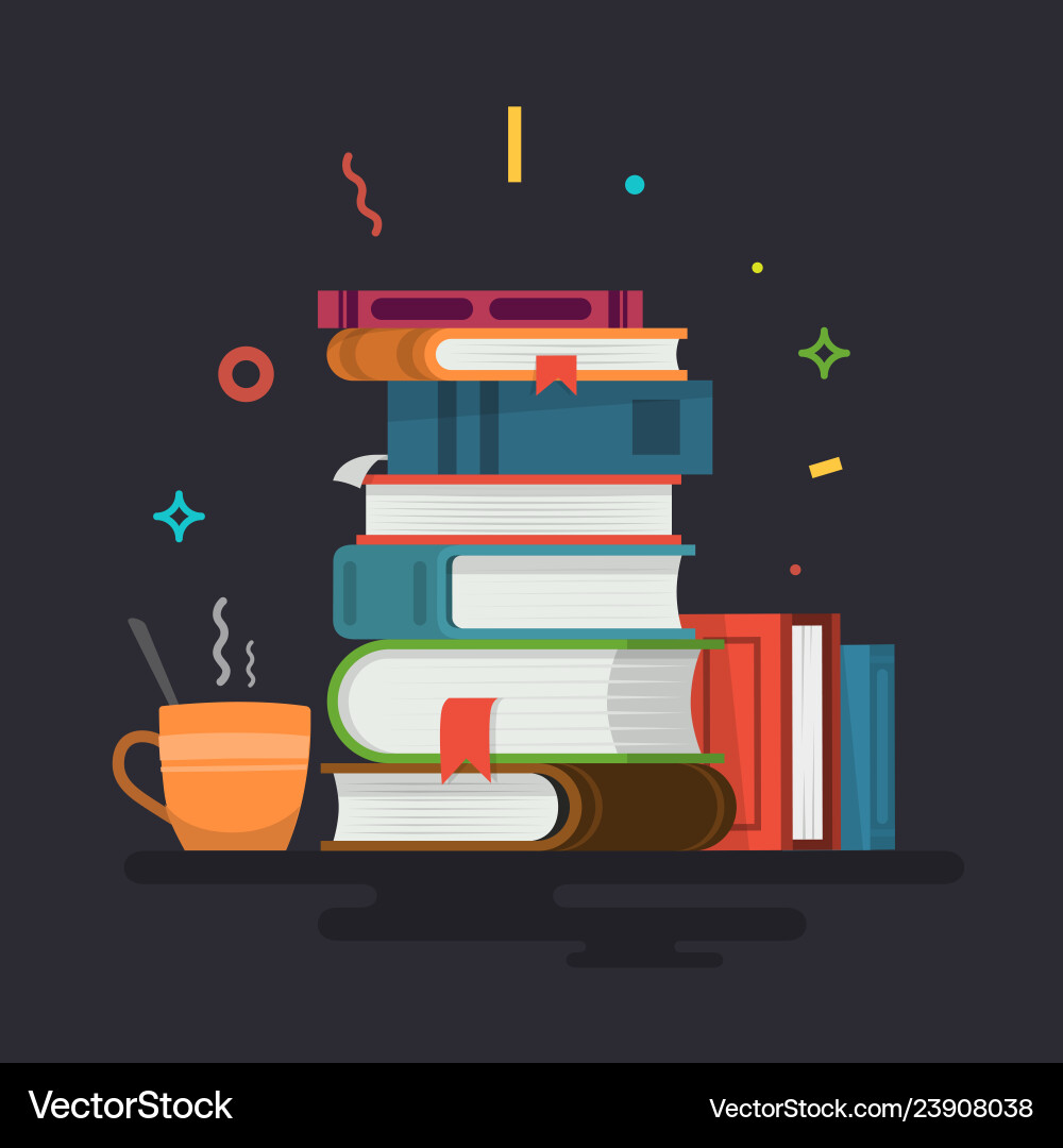 Books knowledge learning and education Royalty Free Vector
