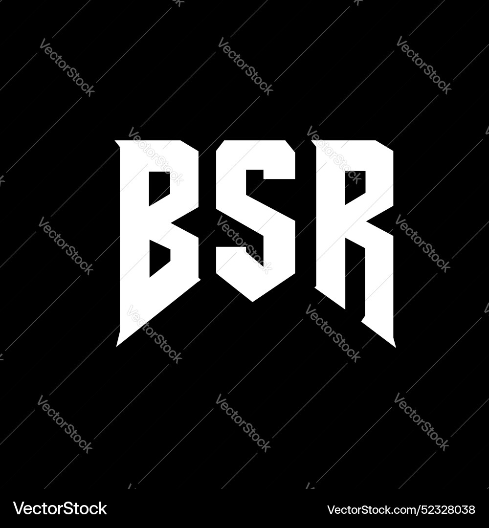 Bsr letter logo design for technology company Vector Image