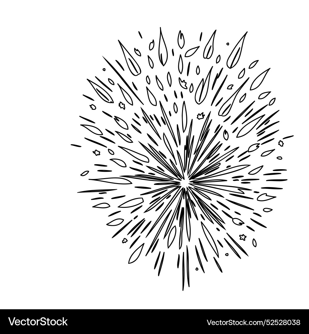 Celebration fireworks splash outline sketch Vector Image