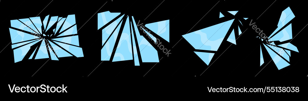 Cracked Glass Icons - Shattered Style Royalty Free Vector