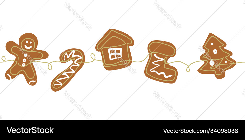 Gingerbread Christmas Border Royalty Free Vector Image