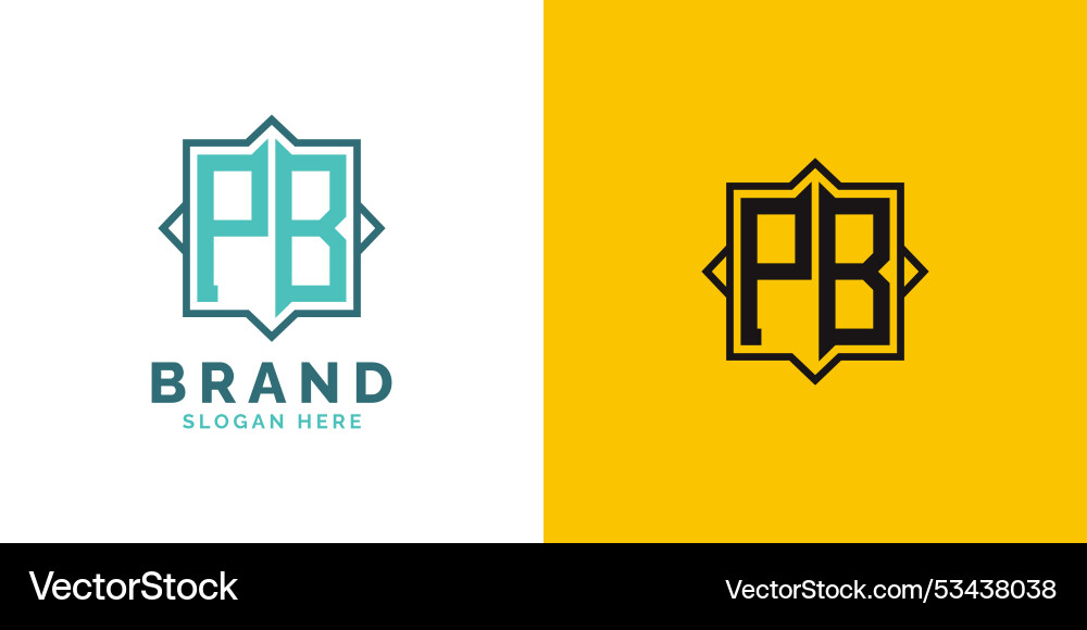Modern pb monogram logo design initial letter Vector Image