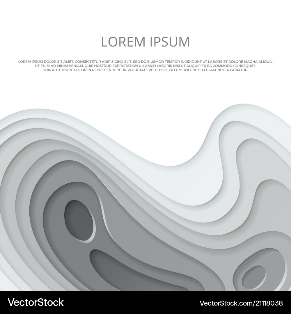 Monochrome grey paper cut flyer template Vector Image