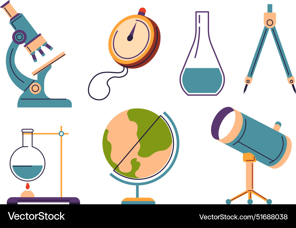 Science equipment set Royalty Free Vector Image