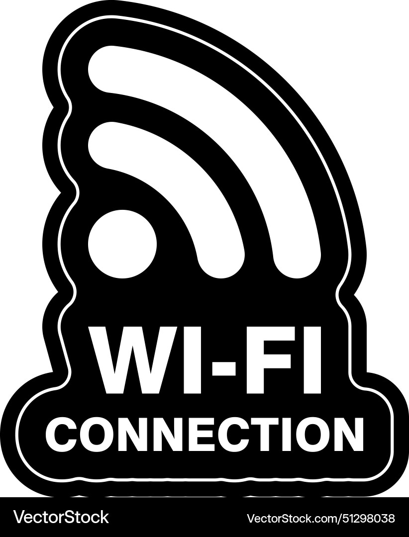 Wifi connection label Royalty Free Vector Image