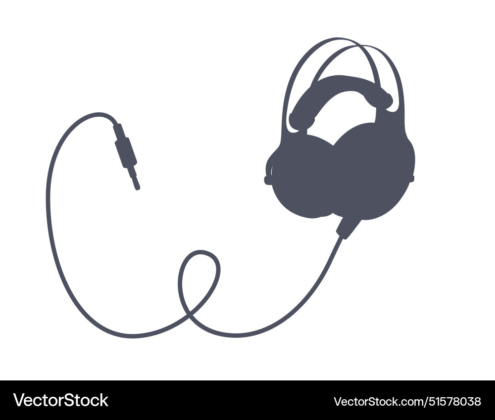 Wired old retro style professional headphone flat Vector Image