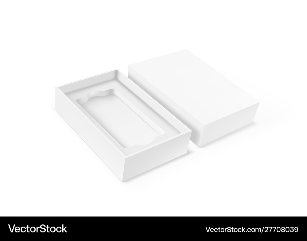 Blank mobile box packaging for branding template Vector Image