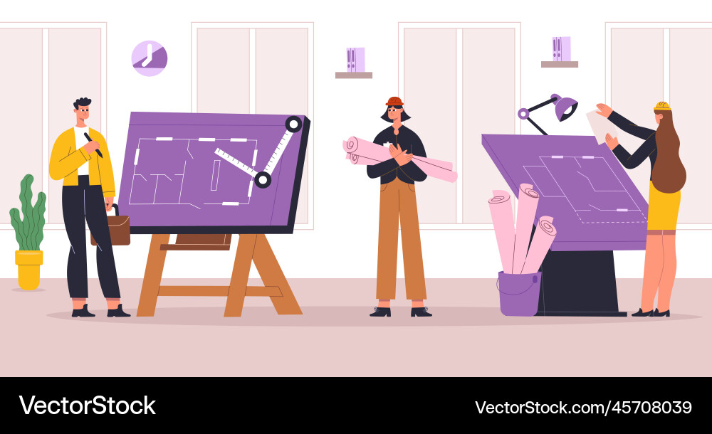 Builders engineers architects professional Vector Image