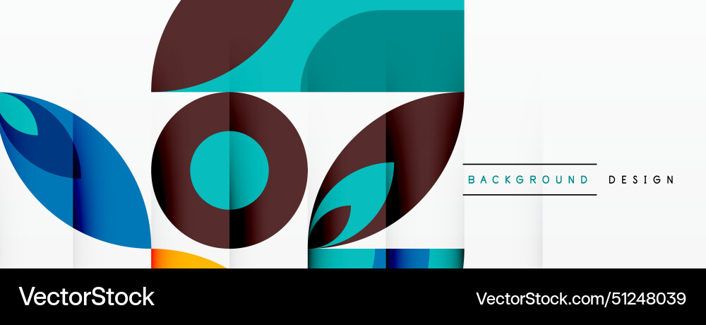 Electric blue circles and squares pattern on white