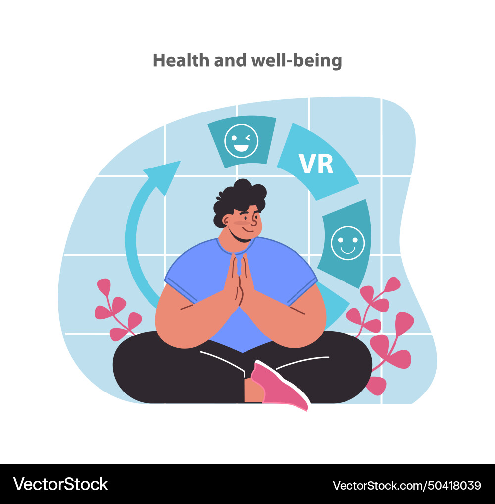 Embrace tranquility and wellness with our vr Vector Image