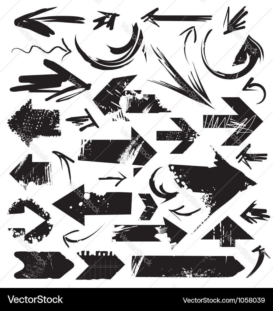 Grunge Arrow Collection Royalty Free Vector Image