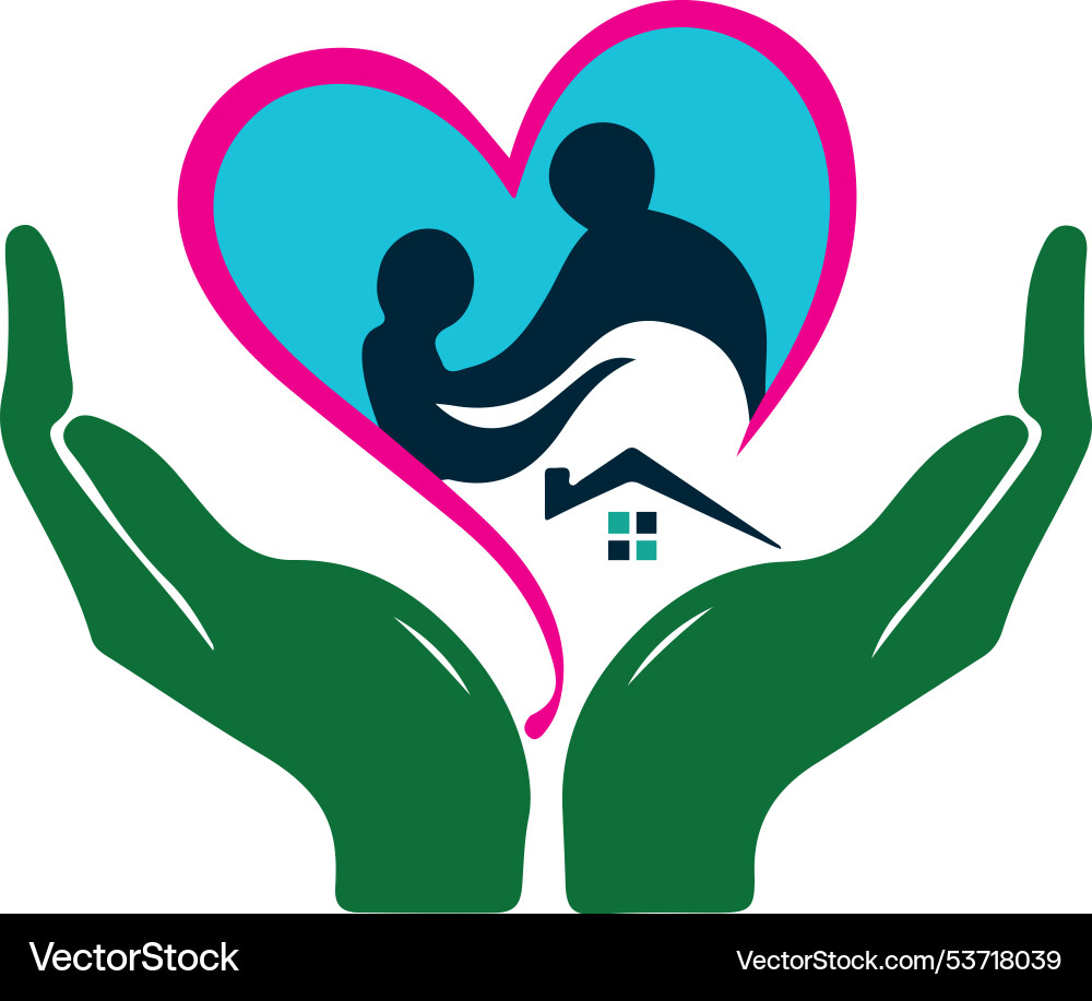 Hand for man logo design home logo hands up logo Vector Image