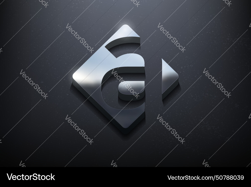 Letter 3d logo design shiny mockup Royalty Free Vector Image