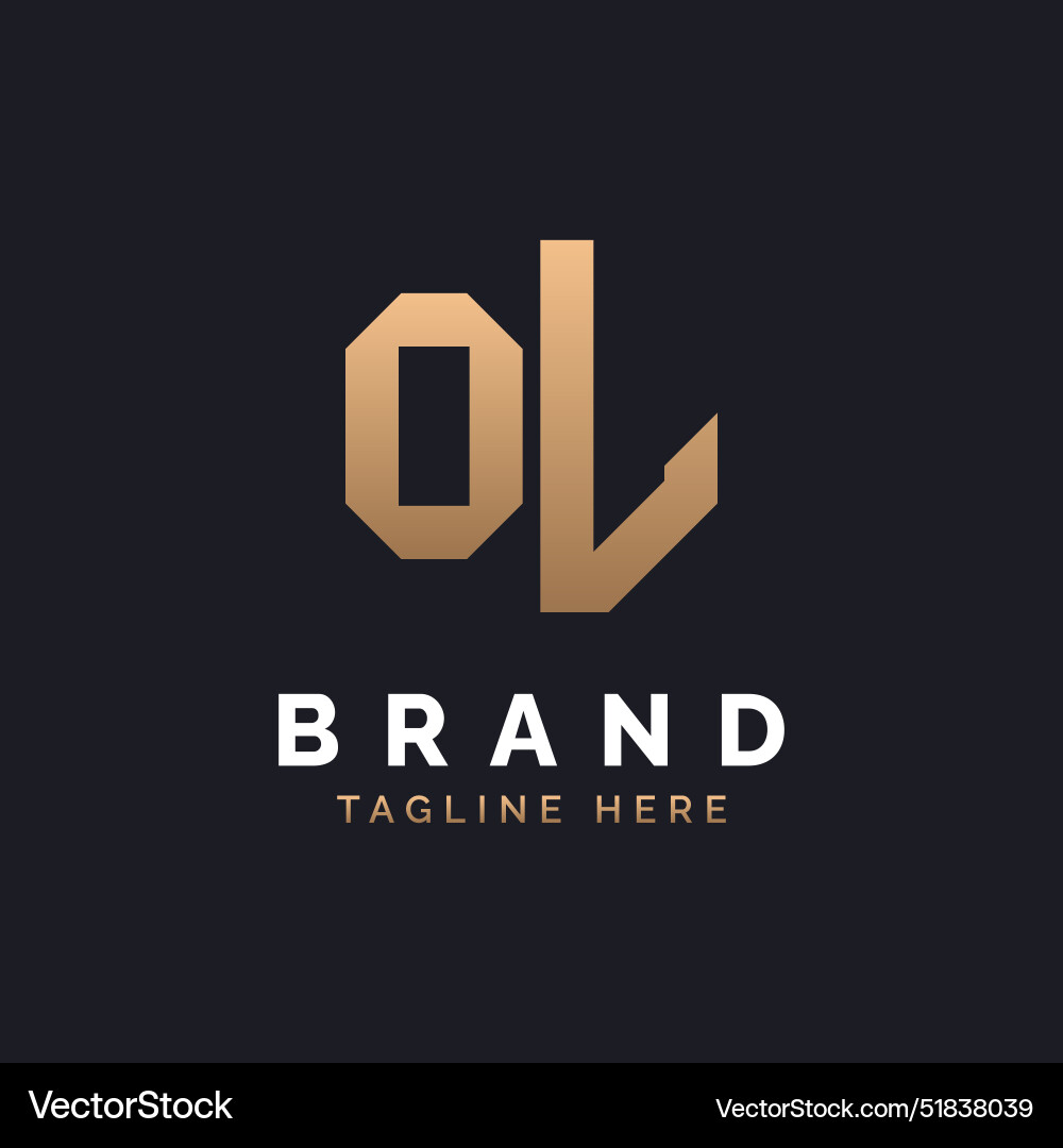 Ol logo design modern minimal elegant and luxury Vector Image