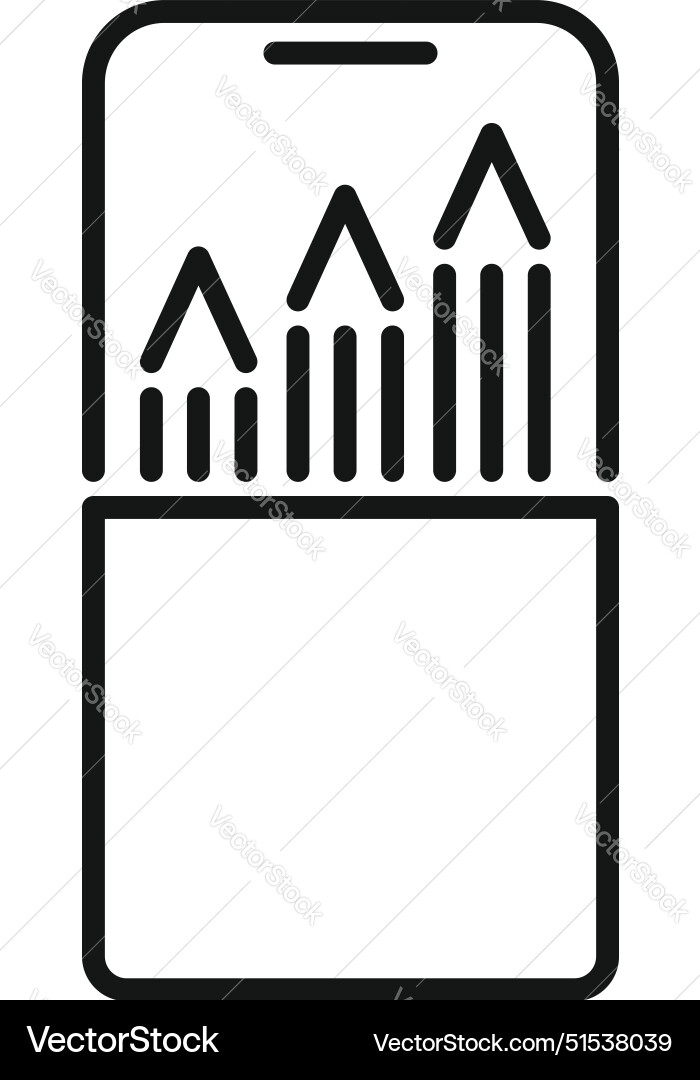 Smartphone icon with graph Royalty Free Vector Image