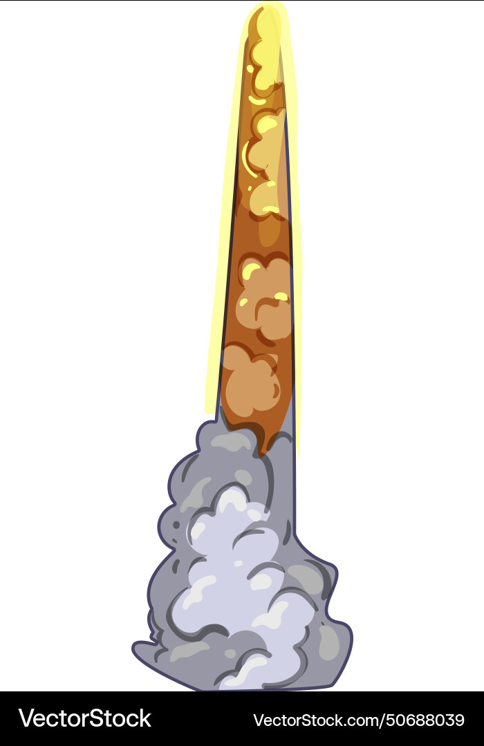 Stastronaut rocket launch smoke cartoon Royalty Free Vector