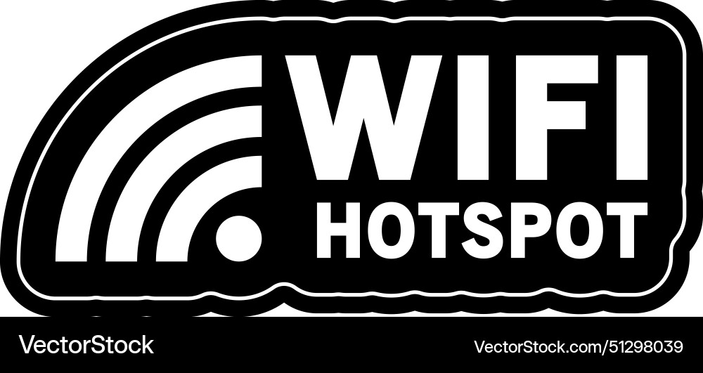 Wifi hot spot label Royalty Free Vector Image - VectorStock