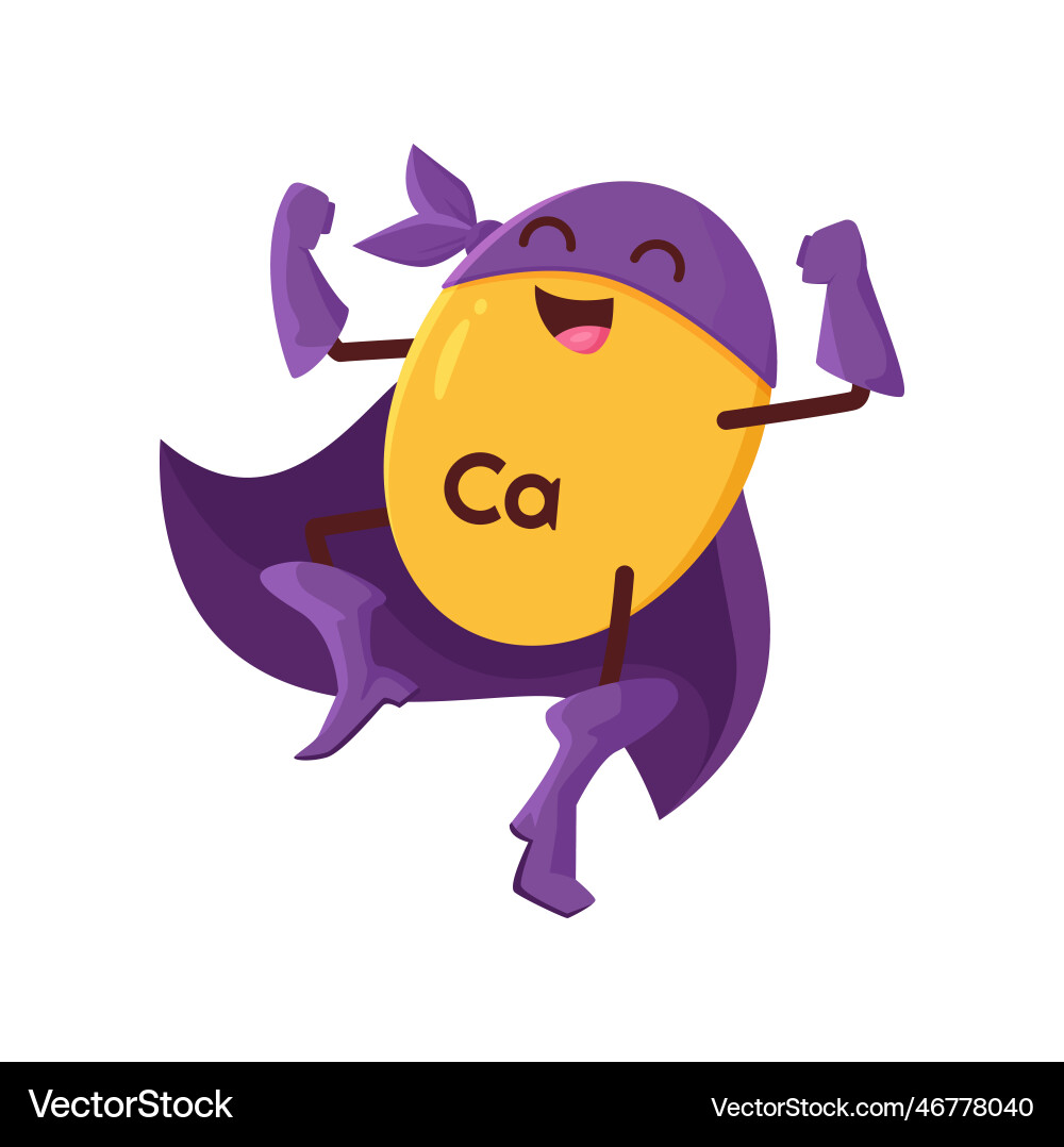 Calcium Superhero Capsule Royalty Free Vector Image