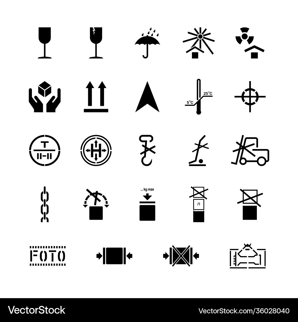 Markierungssymbole für die Beförderung von Gütern