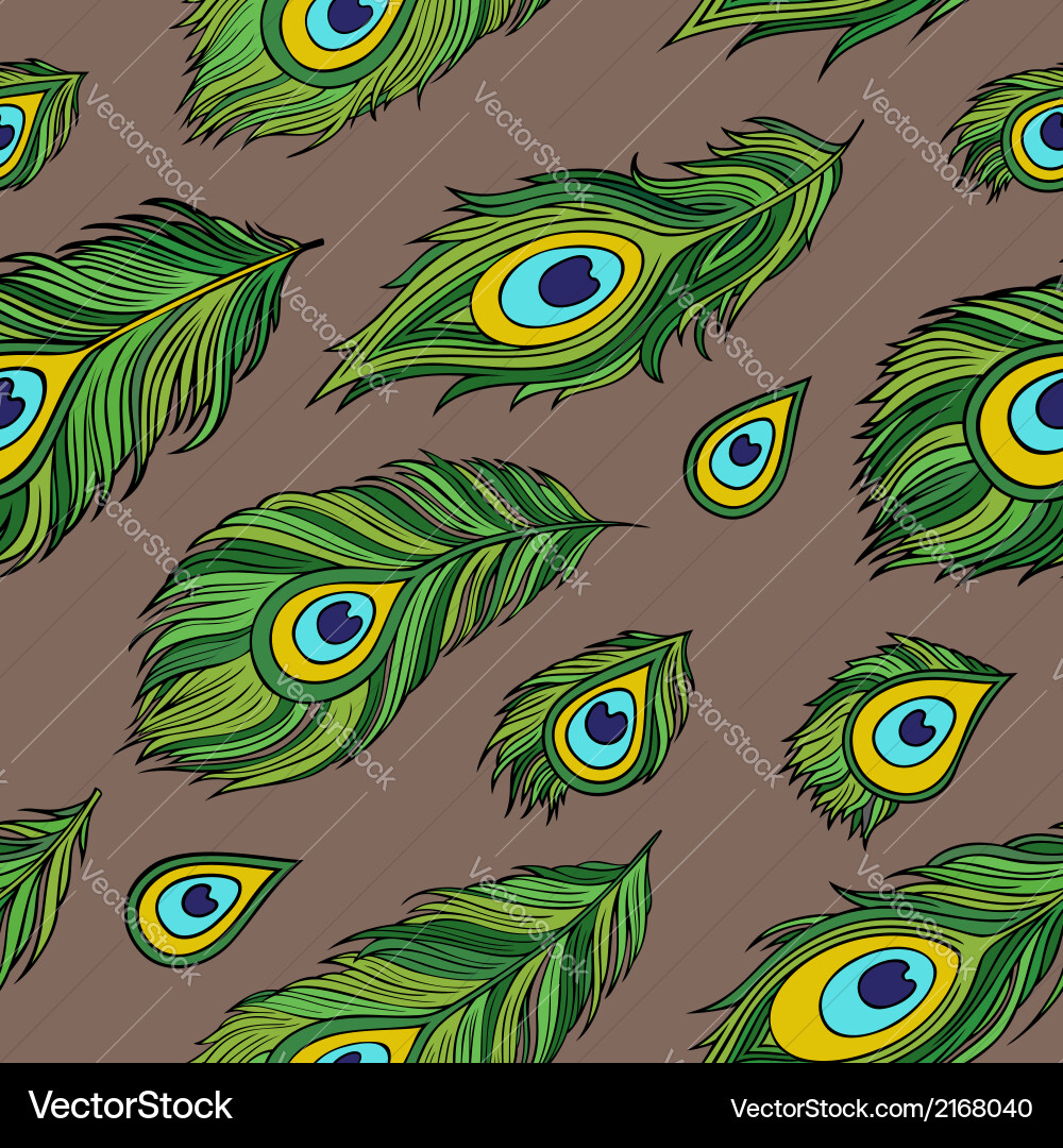 Cartoon ethnic feathers seamless pattern Vector Image