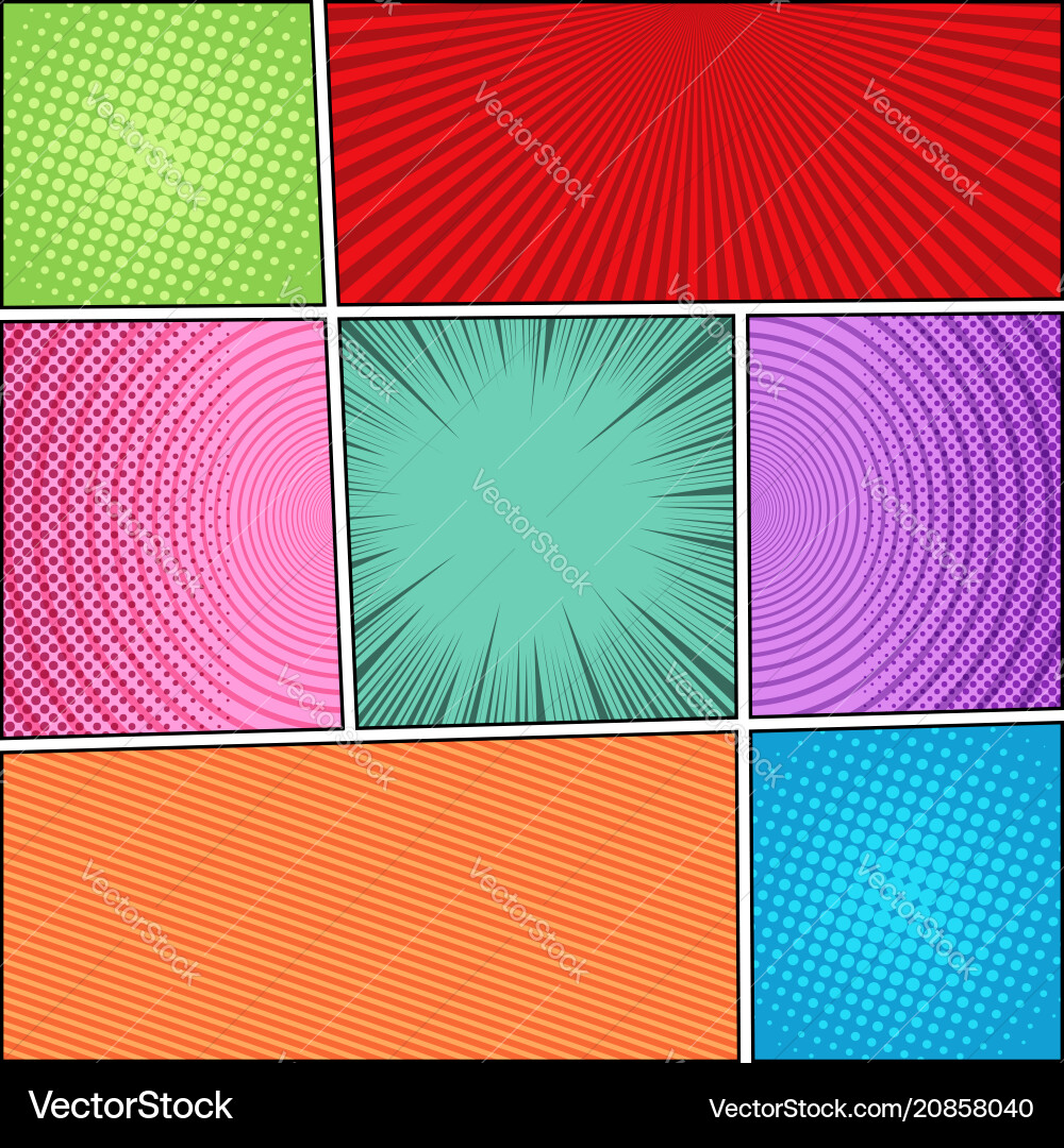 Comic book backgrounds composition Royalty Free Vector Image