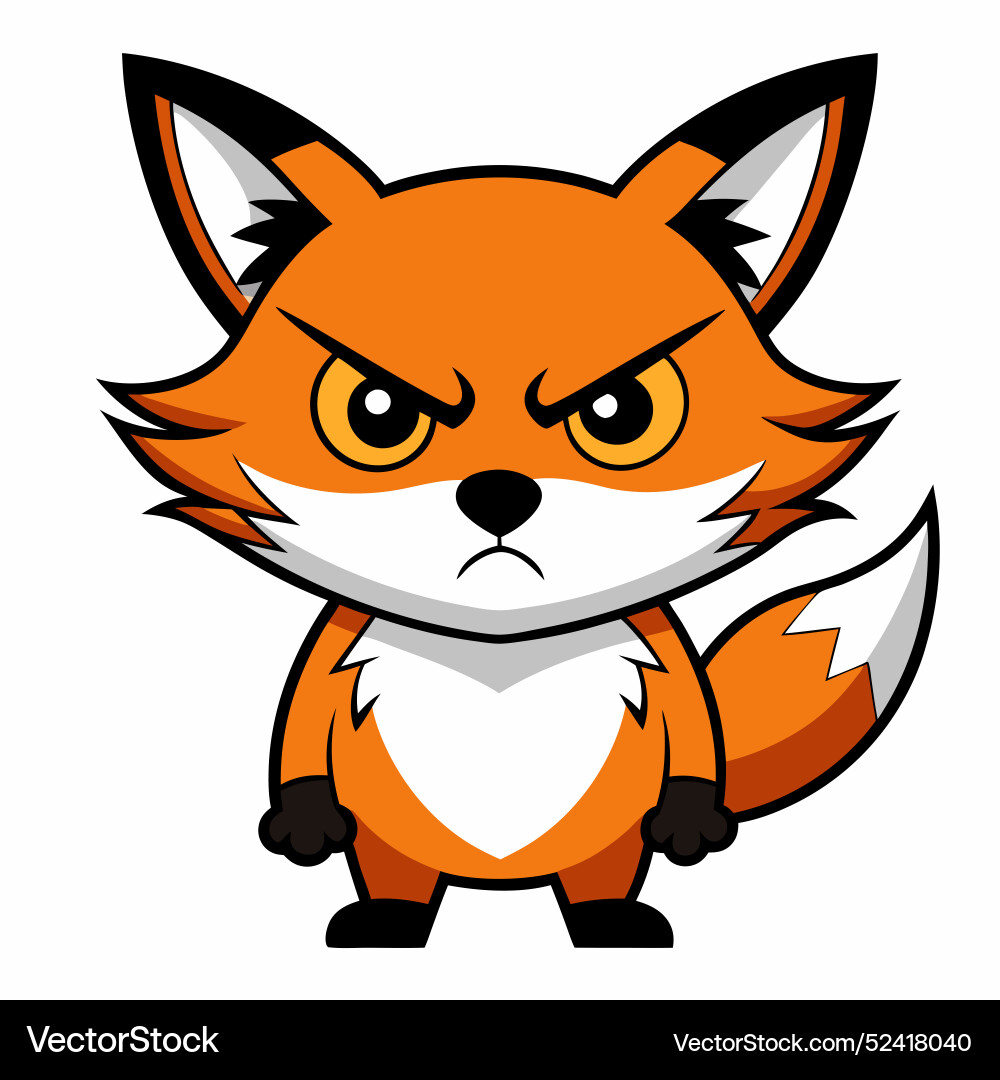 Darwins fox angry kawaii Royalty Free Vector Image